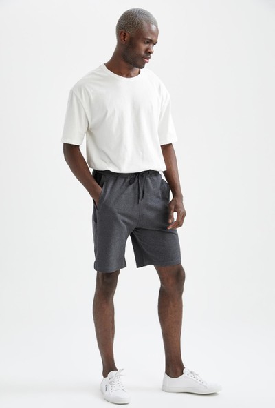 Defacto Slim Fit Beli Bağcıklı Basic Şort V0683AZ21SM