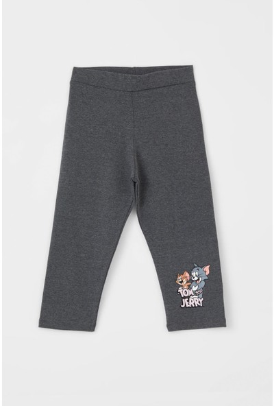 DeFacto Kız Çocuk Tom Jerry Lisanslı Kapri Boy Tayt T5476A621SM