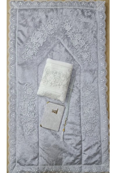Lamazi Home Lamazihome 4 Parça Gri Seccade Seti Seccade Takımı Çeyizlik Papatya Lamazi Home Lamazihome 4 Parça Gri Seccade Seti Seccade Takımı Çeyizlik Papatya