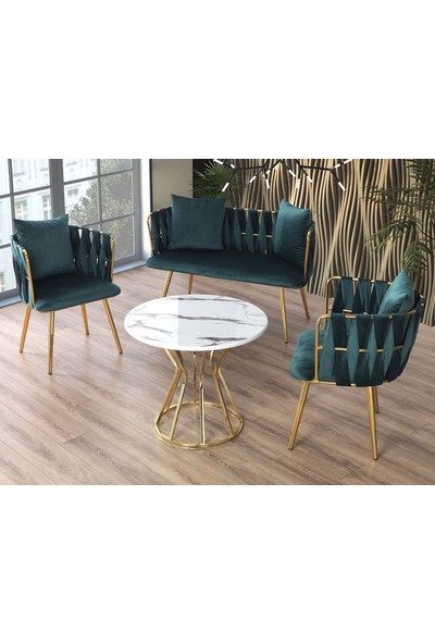 Emma Concept Çay Seti Oturma Takımı + Masa Metal Gold Petrol Mavisi Babyface Kumaş ( Ofis, Cafe, Bahçe, Bekleme ) Emma Concept Çay Seti Oturma Takımı + Masa Metal Gold Petrol Mavisi Babyface Kumaş ( Ofis, Cafe, Bahçe, Bekleme )