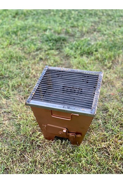 Whitemoon Home El Yapımı Katlanabilir Mangal Seti Izgaralı 25 x 25 cm