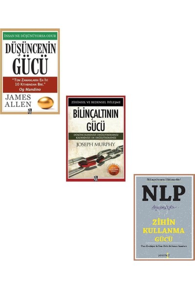Düşüncenin Gücü + Bilinçaltının Gücü + Nlp Zihin Kullanma Gücü 3 Kitap