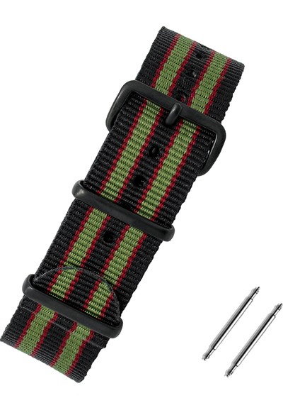 Trendburada 22MM Saat Uyumlu Siyah Tokalı Tek Parça Nato Perlon Örme Kumaş Saat Kordonu Siyah Haki Trendburada 22MM Saat Uyumlu Siyah Tokalı Tek Parça Nato Perlon Örme Kumaş Saat Kordonu Siyah Haki