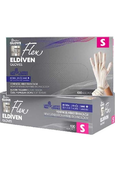 Reflex Pudrasız Tek Kullanımlık Beyaz Flex Eldiven S Beden 100'LÜ Reflex Pudrasız Tek Kullanımlık Beyaz Flex Eldiven S Beden 100'LÜ