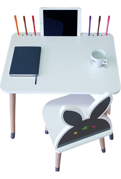 Ahşap Çocuk Oyun ve Aktivite Masa Sandalye Takımı