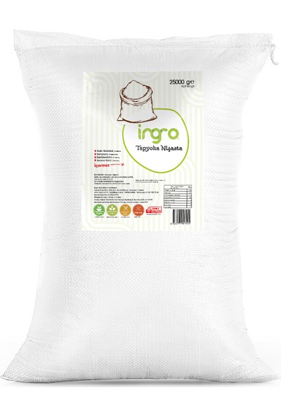 İngro Glutensiz Tapyoka Nişasta 25000 g İngro Glutensiz Tapyoka Nişasta 25000 g