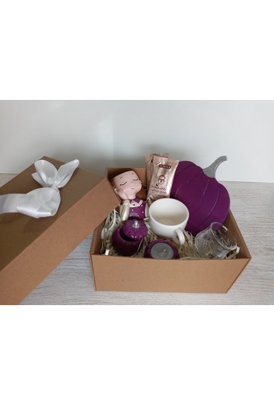 Eva Hediye Özel Sunumluklu Mor Kahve Seti