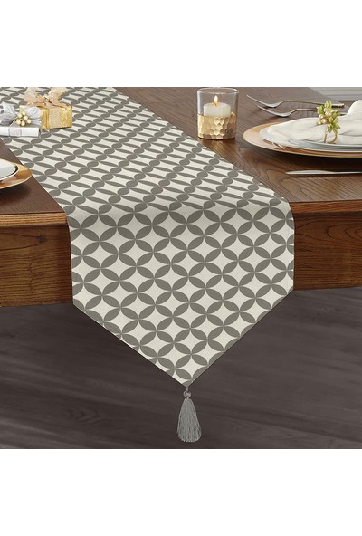 Realhomes Dijital Baskılı Dekoratif Püsküllü Şönil Üçgen Runner Realhomes Dijital Baskılı Dekoratif Püsküllü Şönil Üçgen Runner