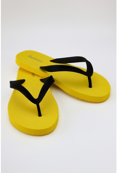 Bermody Erkek Rahat Parmak Arası Sarı Plaj Terliği Flipflop Bermody Erkek Rahat Parmak Arası Sarı Plaj Terliği Flipflop