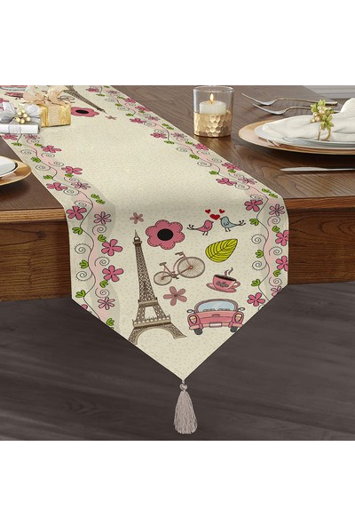 Realhomes Dijital Baskılı Tasarım Püsküllü Şönil Üçgen Runner Realhomes Dijital Baskılı Tasarım Püsküllü Şönil Üçgen Runner