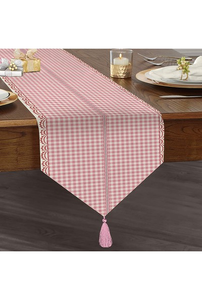 Realhomes Tasarım Dijital Baskılı Dekoratif Püsküllü Şönil Üçgen Runner Realhomes Tasarım Dijital Baskılı Dekoratif Püsküllü Şönil Üçgen Runner