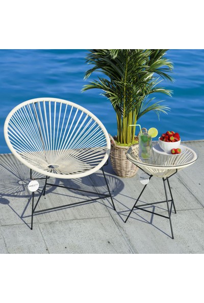 Nestt Egg Acapulco El Örmesi Bahçe, Balkon Sandalye ve Sehpası