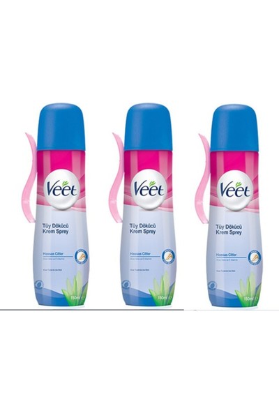 Veet Hassas Cilt Tipleri Için Tüy Dökücü Krem 150 ml 3 Adet Veet Hassas Cilt Tipleri Için Tüy Dökücü Krem 150 ml 3 Adet