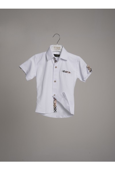 Tiga Kids Burberry Şeritli Erkek Çocuk Gömlek