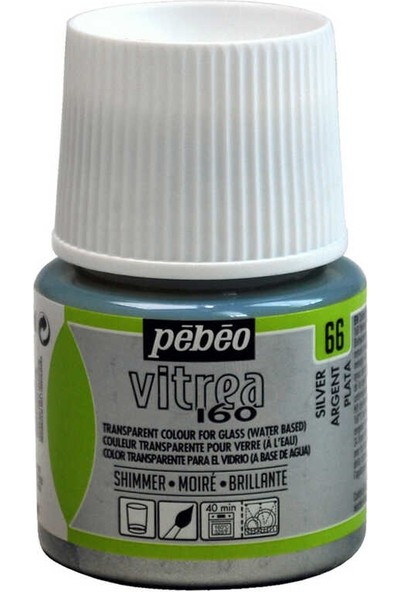 Pebeo Vitrea 160 Cam Boya Pırıltı Renk 45 ml 11366 Silver