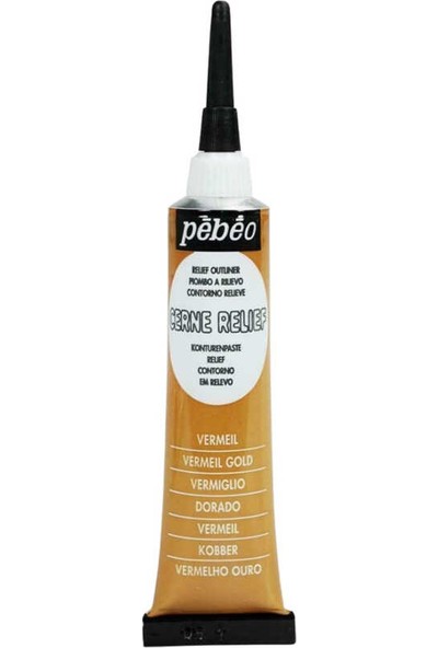 Pebeo Cam Boya Kontürü 20 ml Tüp - 46000 Vermilion Gold