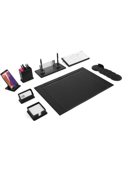 Prozenis Altus Kişiye Özel İsimlikli Siyah Deri Sümen Takımı 8 Parça Prozenis Altus Kişiye Özel İsimlikli Siyah Deri Sümen Takımı 8 Parça