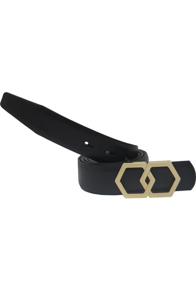Zekton Siyah Suni Deri Unisex Kemer