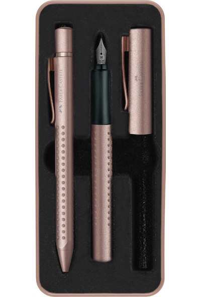 Faber-Castell Grip Dolma Kalem +Tükenmez Kalem Set Bakır Faber-Castell Grip Dolma Kalem +Tükenmez Kalem Set Bakır