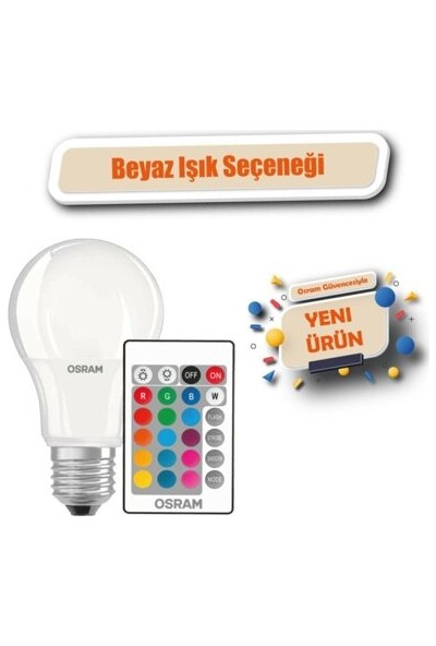 Osram 9W Rgb LED Ampul - Beyaz Işık Osram 9W Rgb LED Ampul - Beyaz Işık