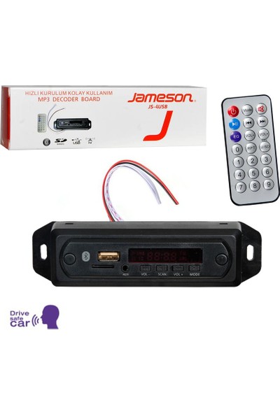 JAMESON Oto Teyp Çevirici Bord Usb/tf/fm/aux Bluetooth Konuşmalı 12V Jameson Js-4usb JAMESON Oto Teyp Çevirici Bord Usb/tf/fm/aux Bluetooth Konuşmalı 12V Jameson Js-4usb
