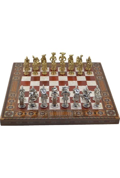 Gift Home Gifthome Metal Satranç Takımı/seti;battal,ispanyol,parlak,gül, Düz Masif Satranç Tahtası Gift Home Gifthome Metal Satranç Takımı/seti;battal,ispanyol,parlak,gül, Düz Masif Satranç Tahtası