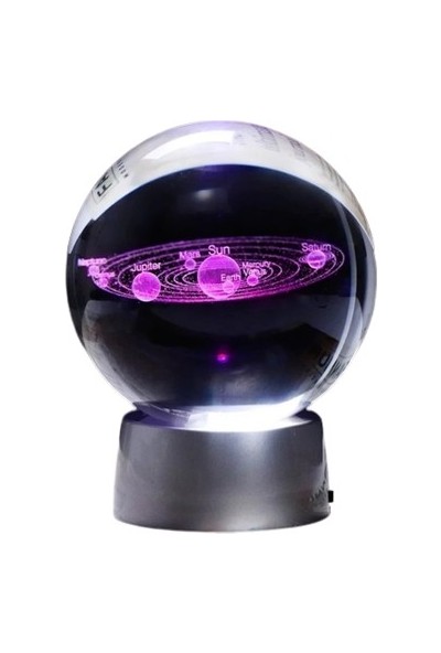 Mini Dünyam Güneş Sistemi Işıklı Cam Küre Mini Dünyam Güneş Sistemi Işıklı Cam Küre