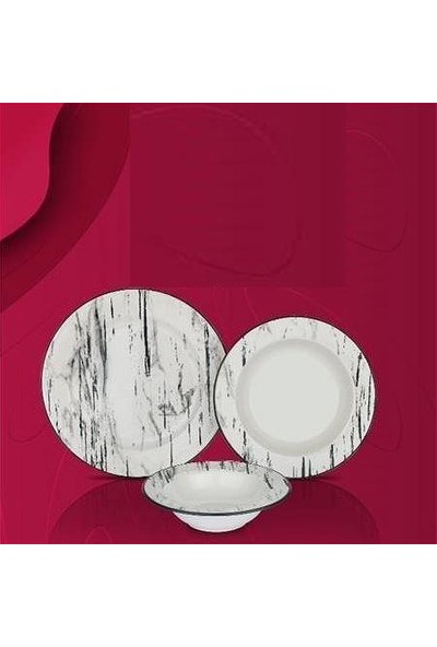 Schafer Iris 18 Parça Porselen Yemek Takımı Çizgi Desen