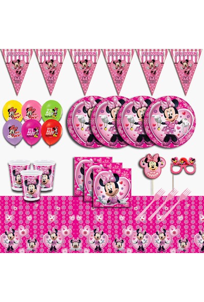 Minnie Mouse 16 Kişilik Doğum Günü Parti Malzemeleri Seti Minnie Mouse 16 Kişilik Doğum Günü Parti Malzemeleri Seti