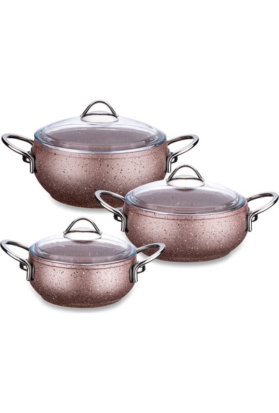 Falez Rose Line 6 Parça Midi Güveç Seti Falez Rose Line 6 Parça Midi Güveç Seti