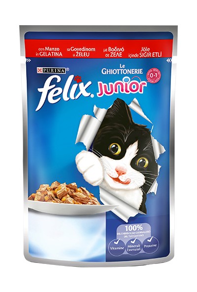 Felix Junior Sığır Etli Yavru Kedi Pouch 100 gr