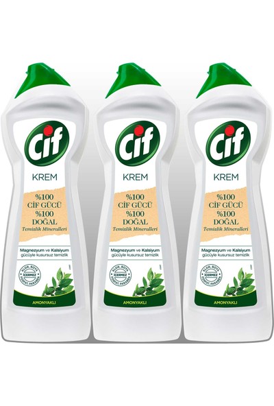 Cif Krem Amonyak 750 ml x 3 Copack Cif Krem Amonyak 750 ml x 3 Copack
