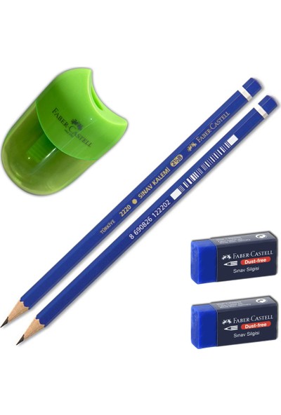 Faber-Castell Sınav Kalemi + Sınav Silgisi + Oval Kalemtraş 5'li Set