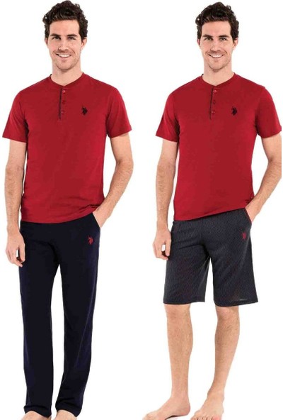 U.S. Polo Assn. U.s. Polo Erkek Pijama Takımı 3'lü 12005 | Bordo U.S. Polo Assn. U.s. Polo Erkek Pijama Takımı 3'lü 12005 | Bordo