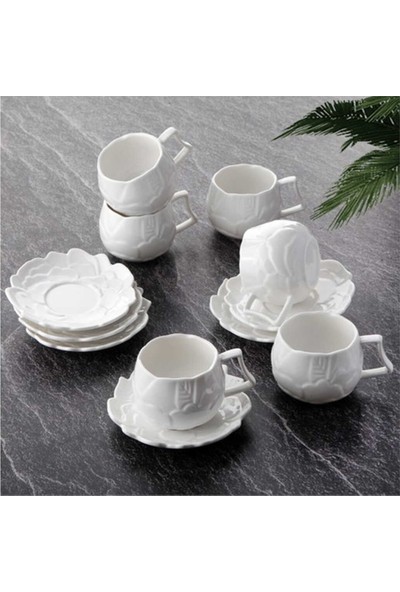 Tohana THN-10608 Flower Porselen Türk Kahve Fincan Takımı