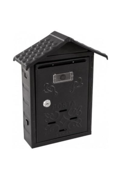 Aksan Akşan Çatılı Posta ve Evrak Kutusu Anahtarlı Siyah Aksan Akşan Çatılı Posta ve Evrak Kutusu Anahtarlı Siyah
