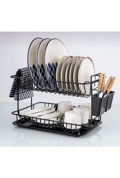 Okyanus Home Siyah Ma x I 2 Katlı Tabaklık - Bulaşıklık