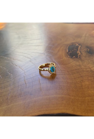 Çağdaş Kuyumculuk Turkuaz Renkli Magnolia Yüzük