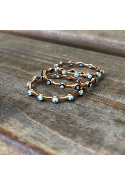 Çağdaş Kuyumculuk Nazarlı Kemik Yüzükler