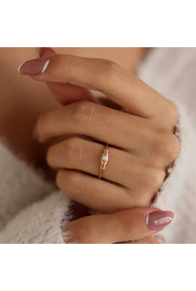 Çağdaş Kuyumculuk Incili Düğüm Yüzük