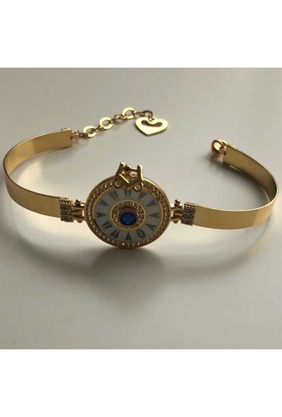Çağdaş Kuyumculuk Yuvarlak Saat Kadranlı Kelepçe
