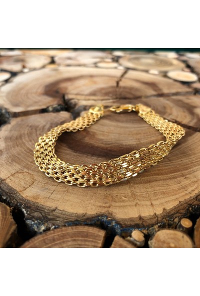 Çağdaş Kuyumculuk Geniş Model Örgü Hasır Bileklik