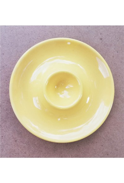 Çetin Çini 3'lü Sarı Seramik Yumurtalık