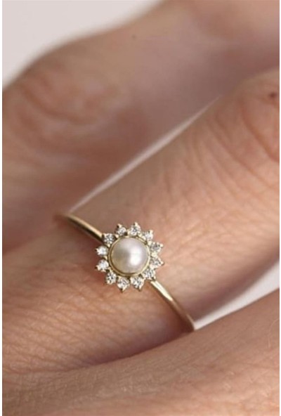 Aykan Kuyumculuk Swarovski Inci Yüzük - AK0509 Aykan Kuyumculuk Swarovski Inci Yüzük - AK0509