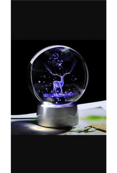 Deco Elit Geyik Temalı Işıklı Renk Değiştiren Dekoratif Cam Küre Deco Elit Geyik Temalı Işıklı Renk Değiştiren Dekoratif Cam Küre