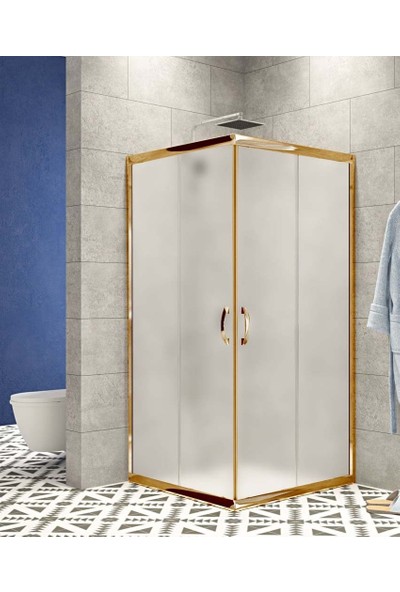 Durul Duşakabin 120X120 Altın Profil 5mm Buzlu Cam - Duş Teknesiz H:190 cm Durul Duşakabin 120X120 Altın Profil 5mm Buzlu Cam - Duş Teknesiz H:190 cm