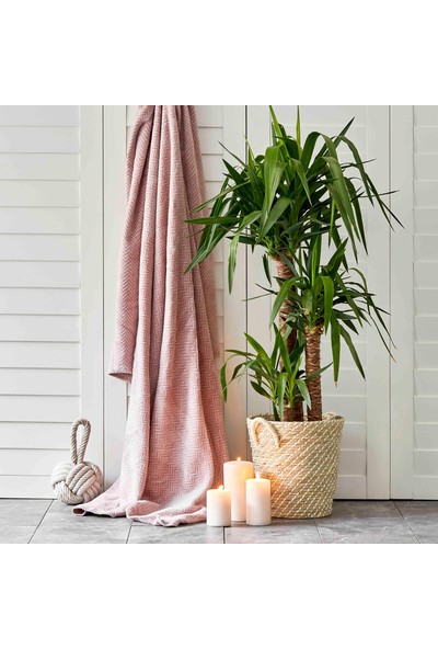 Karaca Home Siesta Pudra Çift Kişilik Pamuk Battaniye Karaca Home Siesta Pudra Çift Kişilik Pamuk Battaniye