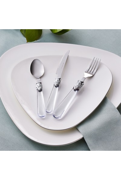 Karaca Ella 18 Parça 6 Kişilik Tatlı Çatal Kaşık Bıçak Seti Karaca Ella 18 Parça 6 Kişilik Tatlı Çatal Kaşık Bıçak Seti