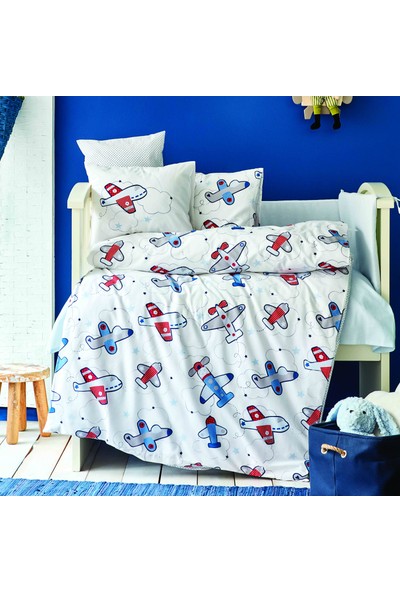 Karaca Home Airship Mavi Cotton Bebek Uyku Seti Karaca Home Airship Mavi Cotton Bebek Uyku Seti