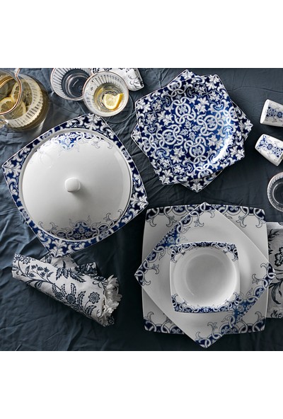Karaca Fine Bone Aleeza 60 Parça 12 Kişilik Yemek Takımı Kare